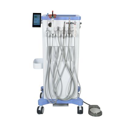 China Portable Veterinary Dental Unit with 550W Oil-Free Air Compressor 10L Stainless Tank Low Noise Dental Workstation for sale