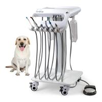 China Basic Portable Veterinary Dental Cart with 5 Tubes | Mobile Pet Dental Workstation for Vet Clinics, Customizable Upgrade Available for sale