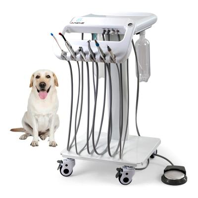 China Basic Portable Veterinary Dental Cart with 5 Tubes | Mobile Pet Dental Workstation for Vet Clinics, Customizable Upgrade Available for sale