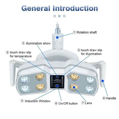 China Dental LED Operating Lamp with 8 LED Bulbs Infrared Sensor Control and Adjustable Color Temperature for Dental Chair for sale