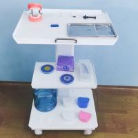 China Durable 3-Tier Dental Mobile Cart | Cold Rolled Steel Rolling Instrument Trolley for Clinics, Labs & Dental Training | Factory Direct for sale