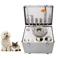 China Mobile Veterinary Dental Unit Portable Aluminum Alloy Luggage Style Vet Dental Suite with Silent Air Compressor 4 and 6 Holders Available for sale