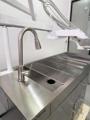 China Veterinary Dental Treatment Unit with LED Whitening Butterfly Lamp 32L Oil Free Air Compressor Stainless Steel Veterinary Dental Workstation for sale