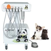 China Portable Veterinary Dental Unit with Built in Silent Oil Free Air Compressor All in One Veterinary Dental Workstation with Ultrasonic Scaler LED Curing Light and Suction System for Animal Clinics for sale