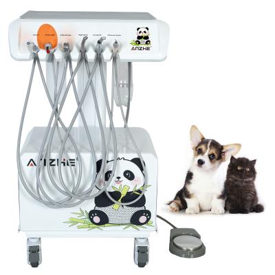 China Portable Veterinary Dental Unit with Built in Silent Oil Free Air Compressor All in One Veterinary Dental Workstation with Ultrasonic Scaler LED Curing Light and Suction System for Animal Clinics for sale