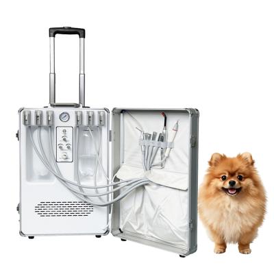 China Veterinary Portable Dental Unit with Oil Free Air Compressor Ultrasonic Scaler and Suction System All in One Mobile Pet Dental Treatment Equipment Factory Direct for sale