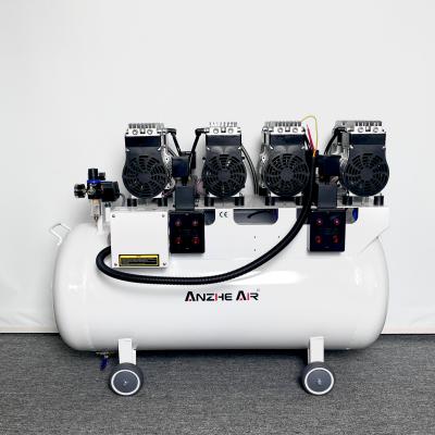 China 128L Silent Oil Free Dental Air Compressor 3400W Dental Clinic Air Pump 420L/min Airflow Medical Dental Equipment OEM ODM for sale