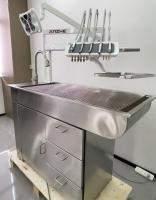 China Veterinary Dental Treatment Unit LED Whitening Butterfly Lamp 32L Oil Free Air Compressor Stainless Steel Workstation for sale