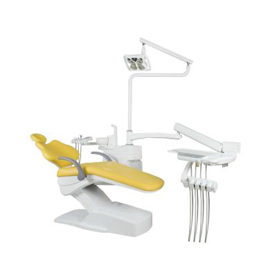 China Electric Dental Chair Unit with LED Sensor Light Top Mounted Dental Treatment Chair for Dental Clinic Hospital for sale