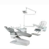 China Top Mounted Dental Chair Unit with LED Sensor Light Luxury PU Leather Dental Treatment Chair Electric Dental Unit for Dental Clinic for sale