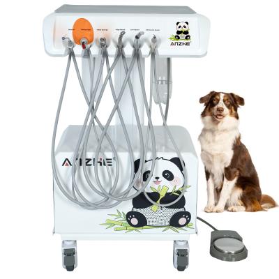 China Portable Veterinary Dental Unit with Built-in Air Compressor Ultrasonic Scaler LED Curing Light Suction System Mobile Animal Dental Equipment for sale