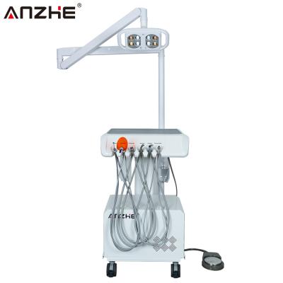 China Portable Dental Unit with LED Dental Lamp Built In Air Compressor Suction System Ultrasonic Scaler Curing Light Mobile Dental Equipment for Dental Clinics for sale