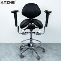 China Ergonomic Split Saddle Dental Stool Adjustable Height Medical Doctor Chair with Custom Color Microfiber Leather PU Upholstery for sale