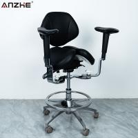 China Ergonomic Split Saddle Dental Stool Adjustable Height Medical Doctor Chair with Custom Color Microfiber Leather PU Upholstery for sale
