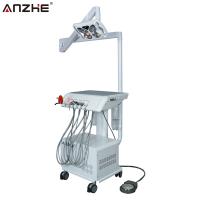 China Portable Dental Unit with Butterfly LED Whitening Lamp Built In Air Compressor Ultrasonic Scaler LED Curing Light Suction System Mobile Dental Workstation for Dental Clinics for sale