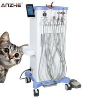 China Portable Veterinary Dental Unit with Electronic Motor 1:5 Fiber Optic Contra Angle Veterinary Dental Cart with Suction Scaler and LED Curing Light for sale
