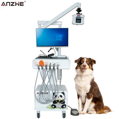 China Portable Veterinary Dental Unit with X Ray Machine Digital Sensor HD Intraoral Camera Touch Screen Computer and Air Compressor for Animal Dental Clinics for sale