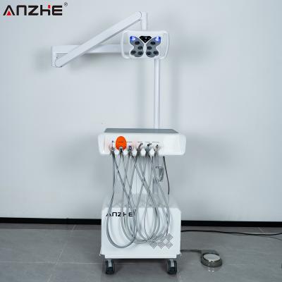 China Portable Dental Unit with Butterfly LED Whitening Lamp Built In Air Compressor Suction System Ultrasonic Scaler and Curing Light for Dental Clinic for sale