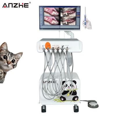 China Portable Veterinary Dental Unit with HD Oral Camera and All In One Computer Built In Air Compressor Veterinary Dental Workstation for Animal Dental Clinics for sale