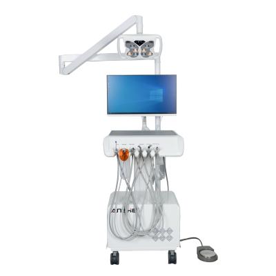 China All-in-One Dental Workstation with Butterfly LED Light HD Intraoral Camera Built-in Computer System Mobile Dental Unit for sale