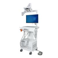 China All-in-One Dental Workstation with Butterfly LED Light HD Intraoral Camera Built-in Computer System Mobile Dental Unit for sale