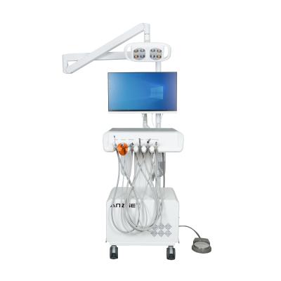 China Portable Dental Unit with LED Dental Lamp Mobile Treatment Trolley Cart Built-in Air Compressor Suction System for sale