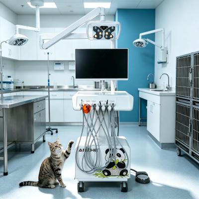 China Professional Veterinary Dental Treatment Unit with HD Intraoral Camera LED Light and Dual Voltage 220V/50Hz 110V/60Hz Digital Dental Workstation for Animal Hospital for sale