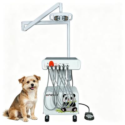 China Portable Veterinary Dental Unit with 8-Eye LED Dental Lamp Built-in Air Compressor and Woodpecker Ultrasonic Scaler for Pet Clinics for sale
