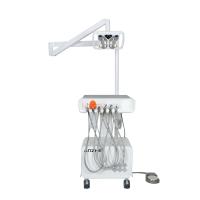 China Portable Dental Unit with Butterfly LED Dental Lamp Built-in Air Compressor Suction Scaler Mobile Dental Treatment System for sale