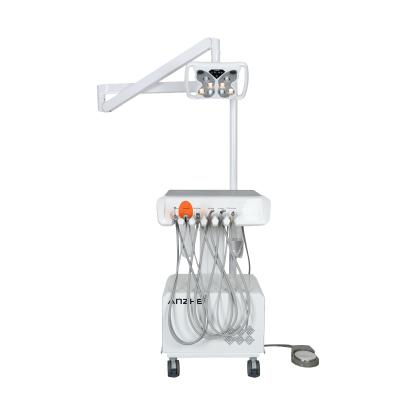 China Portable Dental Unit with Butterfly LED Dental Lamp Built-in Air Compressor Suction Scaler Mobile Dental Treatment System for sale
