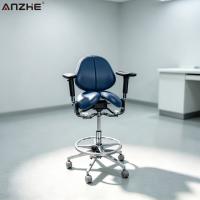 China Ergonomic Split Saddle Dental Chair with Backrest Adjustable Swivel Stool 360° Rotation for Dental Clinic for sale