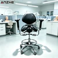 China Ergonomic Split Saddle Medical Stool Adjustable Doctor Chair with Custom Leather Upholstery for Dental Veterinary Clinic for sale