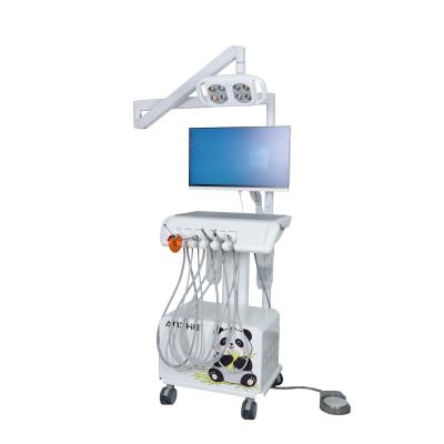 China Mobile Veterinary Dental Cart with 8 LED Dental Lamp Ultrasonic Scaler Air Compressor Suction Animal Dental Equipment for sale