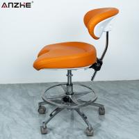 China Ergonomic Adjustable Dental Stool with Backrest and Microfiber Leather Upholstery on Aluminum Alloy Base for sale