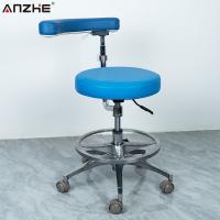 China Ergonomic Dental Assistant Stool with 360 Degree Rotating Armrest Adjustable Height and Microfiber Leather Seat for sale