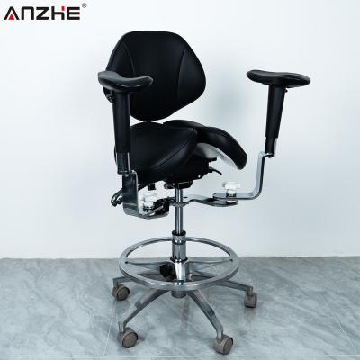 China Ergonomic Dentist Stool with Split Saddle Seat Forward Tilt Design and 360 Degree Rotation for Dental Clinics for sale