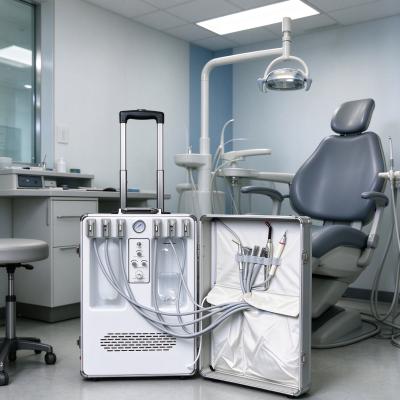 China Portable Dental Unit with 38dB Low Noise 6L Stainless Air Tank and Dual Voltage 110V/220V for Mobile Dental Treatments for sale