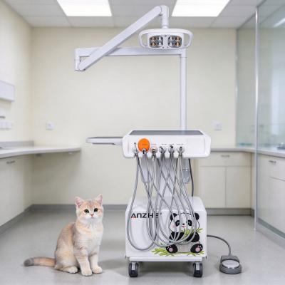 China Mobile Dental Cart with 8 Eye LED Exam Lamp Built in Silent Oil Free Air Compressor and Woodpecker Ultrasonic Scaler for sale