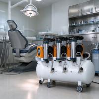 China 150L Silent Oil Free Dental Air Compressor With Air Dryer 3300W 420Lmin Medical Air Pump For Dental Clinic And Veterinary Hospital for sale