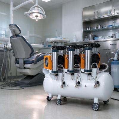 China 150L Silent Oil Free Dental Air Compressor With Air Dryer 3300W 420Lmin Medical Air Pump For Dental Clinic And Veterinary Hospital for sale
