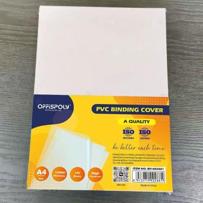 China Offsipoly 180mic Thickness A4 Size Transparent Clear PVC Binding Covers for Professional Document Protection for sale