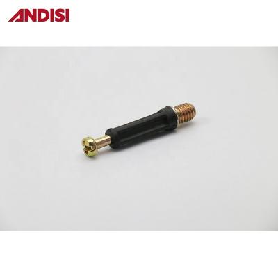 China Mini Fix Furniture Plastic Dowel Screw Connecting Bolt M6 32mm Black Zinc Plated for sale
