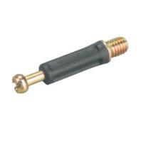 China Mini Fix Furniture Plastic Dowel Screw Connecting Bolt M6 32mm Black Zinc Plated for sale