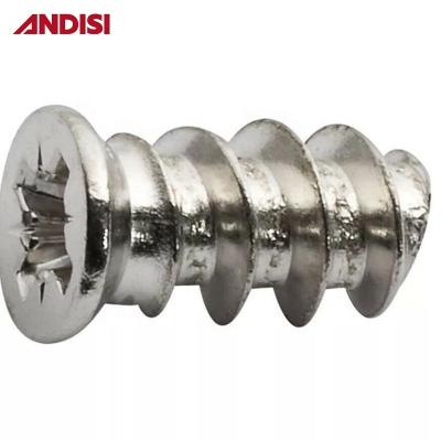 China Zinc Plated Flat Head Wood Countersunk Pozi Drive Confirmat Furniture Euro Screw 11mm 13mm for sale