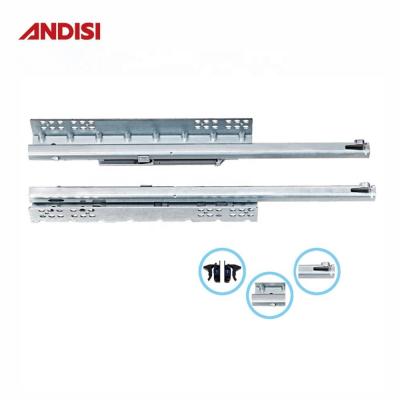 China ANDISI V2 Undermount Drawer Slide Clips Soft Close Single Extension 35KGS 300-600mm for sale