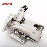 China Soft Close Kitchen Cabinet Hinge 165 Degree Iron 35mm Cup for 3-7mm Panel Door for sale