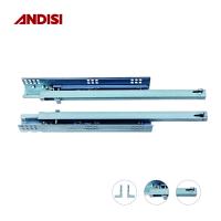 China ANDISI Soft Close Undermount Drawer Slide 500mm 30kg Load Capacity Galvanized Steel for sale