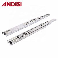 China Full Extension Telescopic Ball Bearing Drawer Slides 45mm 45kgs Load Capacity for Steel Cabinet for sale