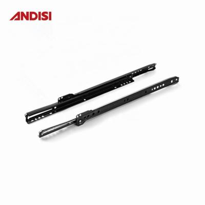 China FGV Type Cabinet Drawer Slide Black Powder Coated Nylon POM Wheel Roller 16 Inch 1.0mm for sale