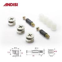 China M6 Nylon Expanding Threaded Sleeve Nut Transparent Furniture Connector Cam Screw Dowel for sale
